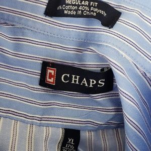 Chaps | Shirts | Chaps Shirt Size Xl 75 Blue Stripe Regular Fit | Poshmark